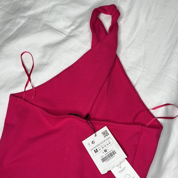 Zara | Tops | New Zara Front Crossover Twist Hot Pink Halter Top | Poshmark
